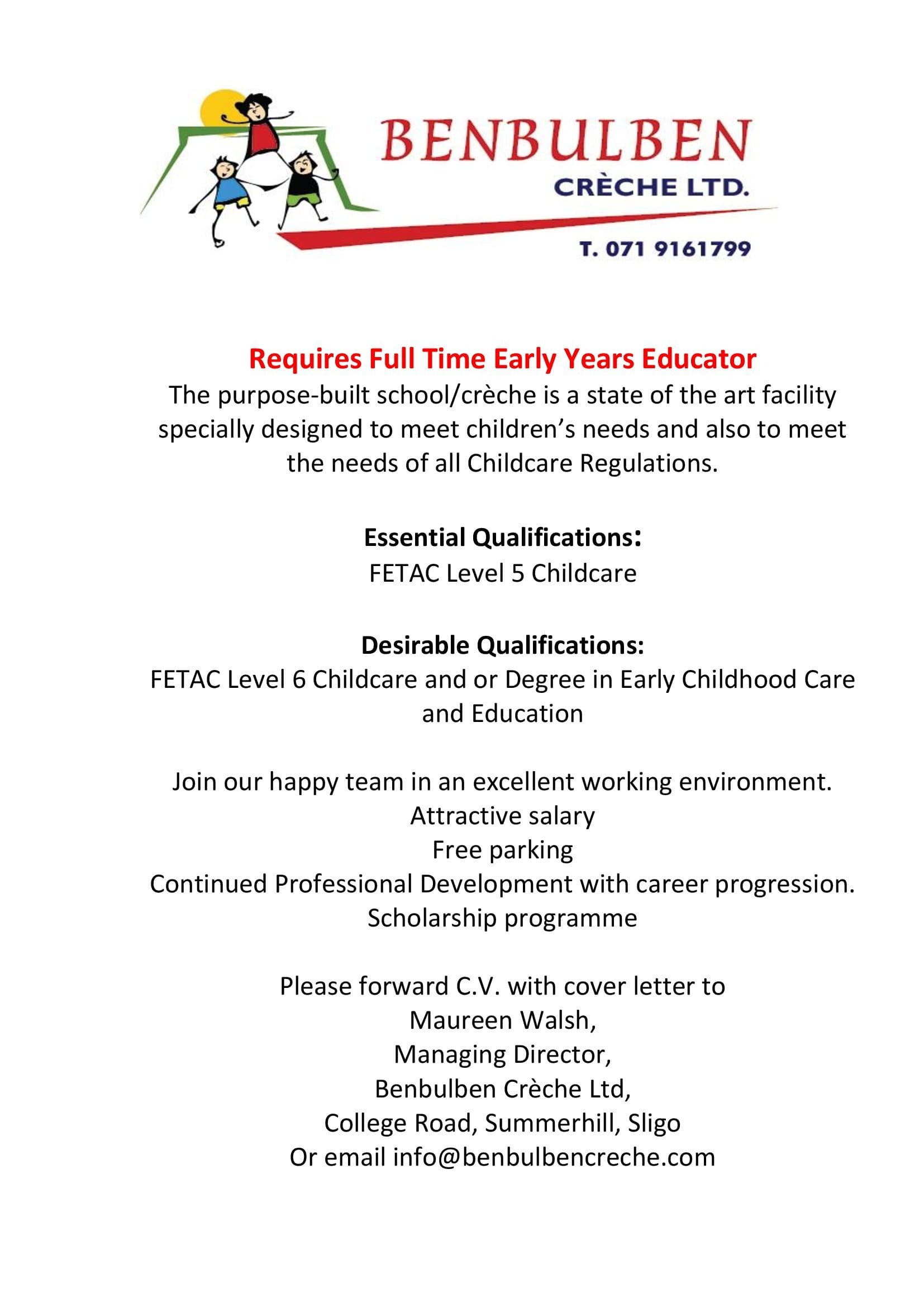 Childcare Jobs | Sligo County Childcare Committee